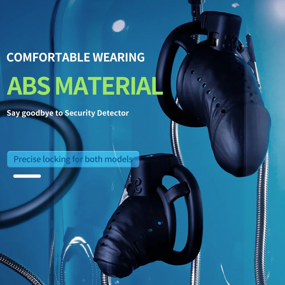ABS Realistic Black Chastity Cage - Short/Long Cock Cage For Man ...