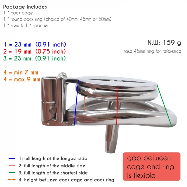 Metal Flat Chastity Cage with Wide Urine Hole and Belt – ChastityForMan