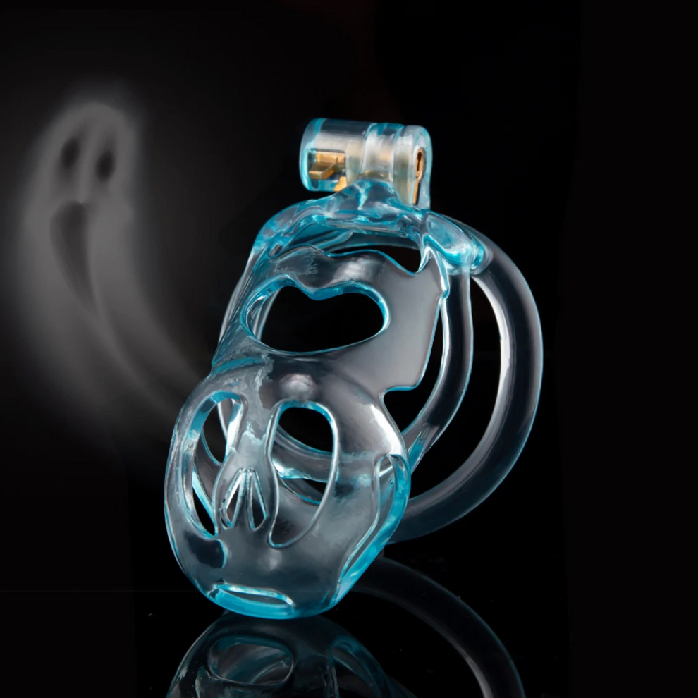Transparent Ice Blue Ghost Chastity Cage 3D Printed Cobra Cock Cage ...